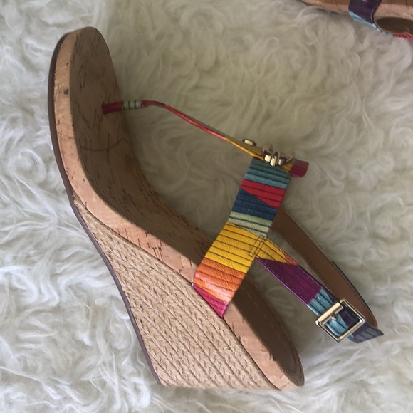 Alex Marie | Shoes | Alex Marie Multicolored Burdette Thong Espadrille Wedge Sandals | Poshmark